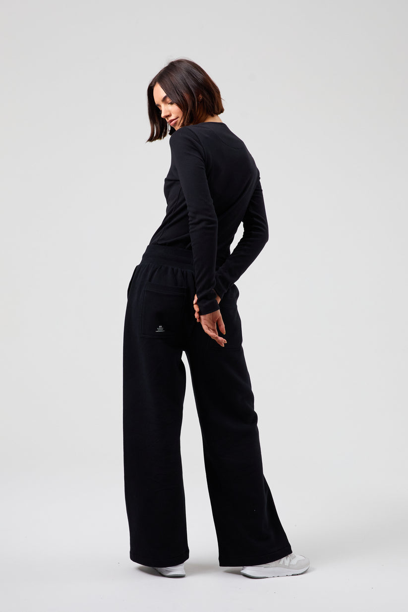 Joy Wide Leg Joggers - Jet Black – Original Creator