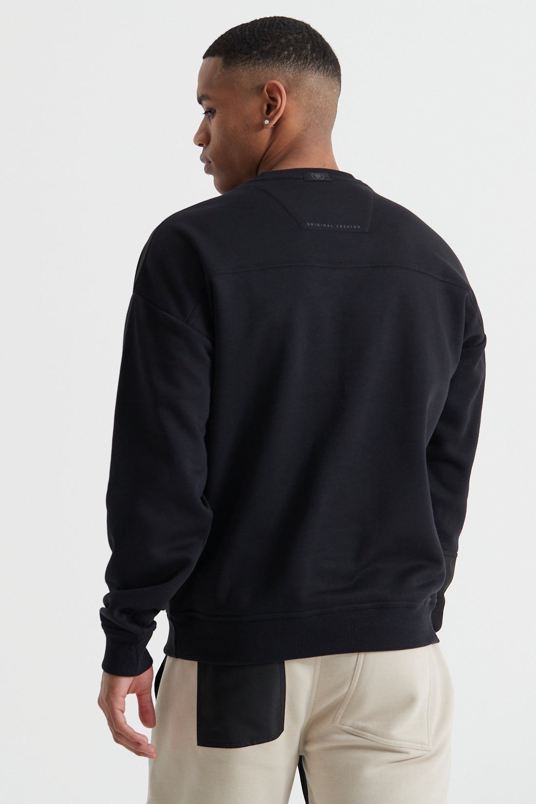 Grid Cargo Sweatshirt in Jet Black - Original Creator